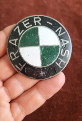 VINTAGE ENAMEL AUTOMOBILE CAR RADIATOR EMBLEM / BADGE # FRAZER NASH ...