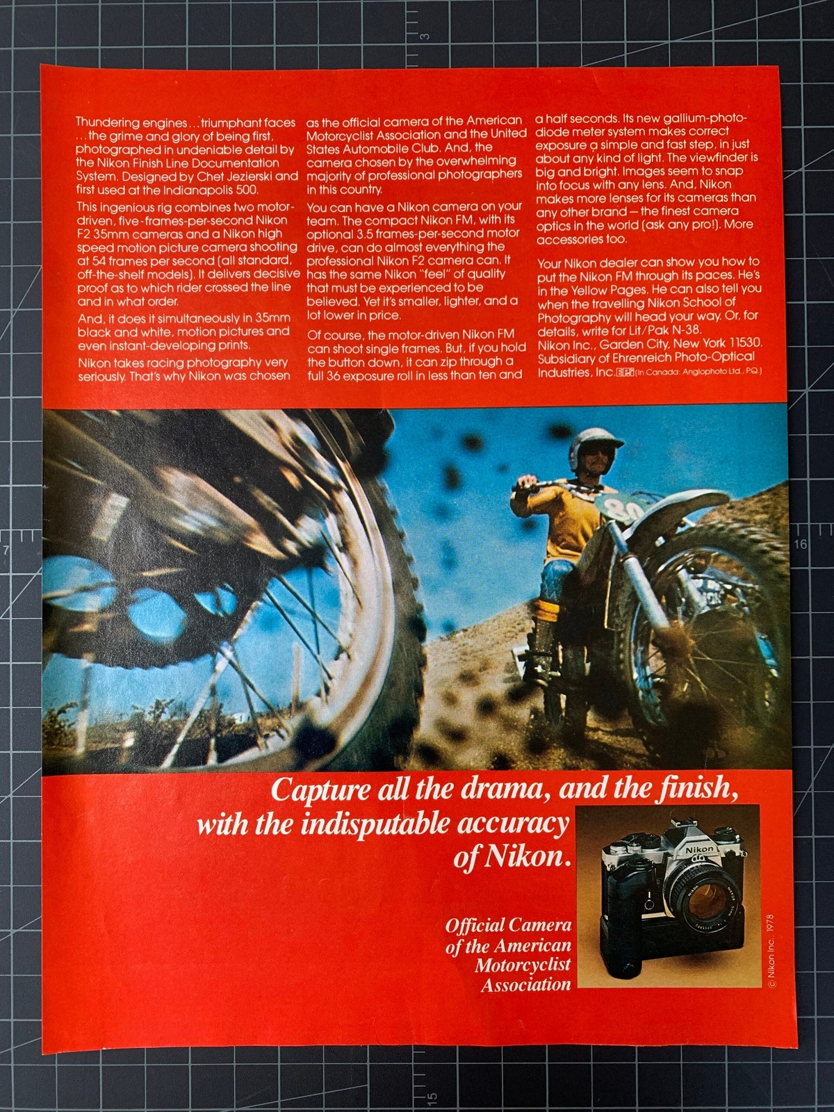 Vintage 1979 Nikon Camera Print Ad - Vintage Motorcycle | eBay