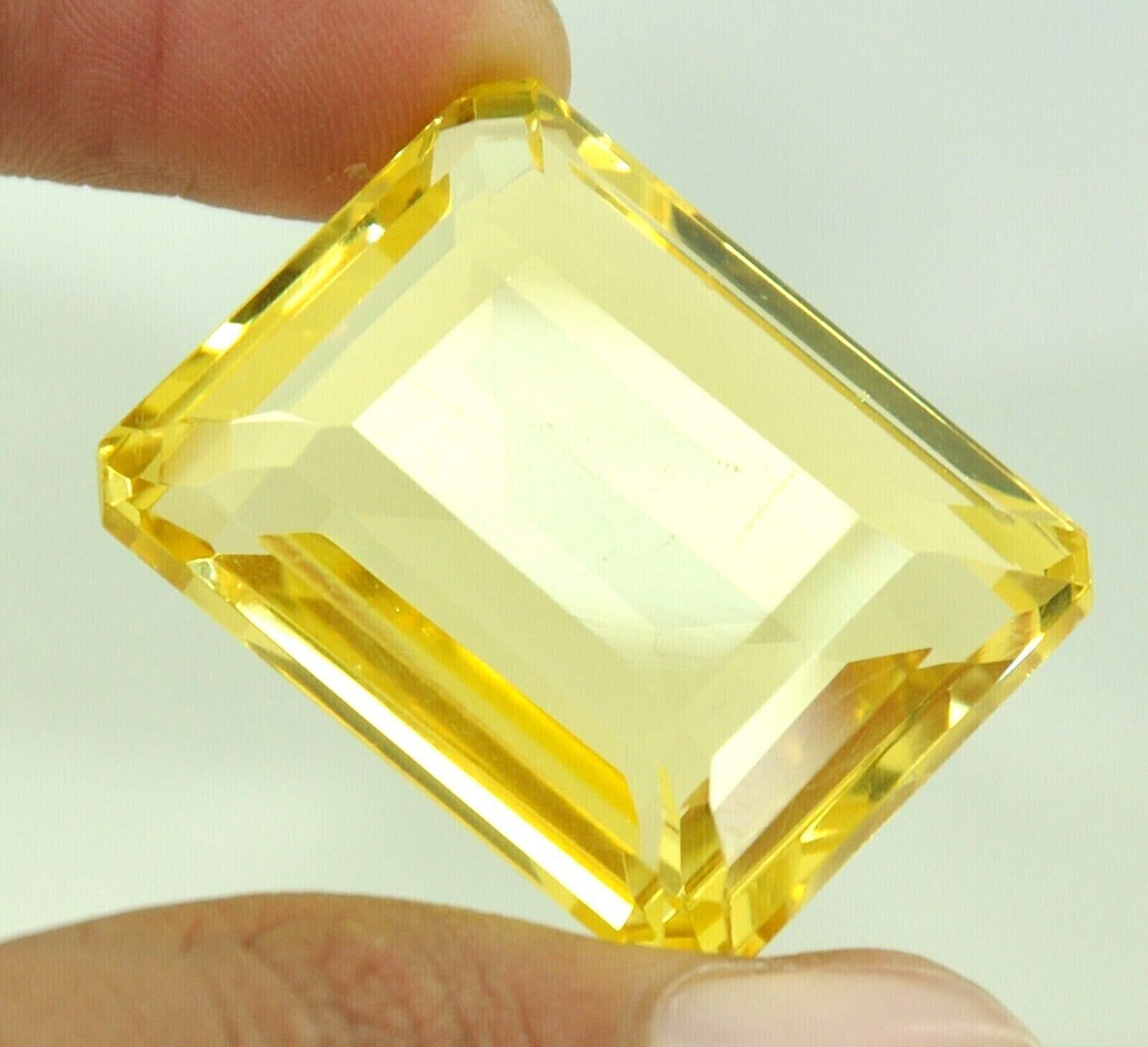 Large Yellow Topaz 92.20 CT Emerald Faceted Cut Loose Gemstone Gift for ...