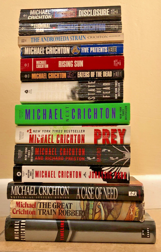 Mixed Lot of 14 Michael Crichton Books ~ 3 Hardcovers + 11 Paperbacks ...