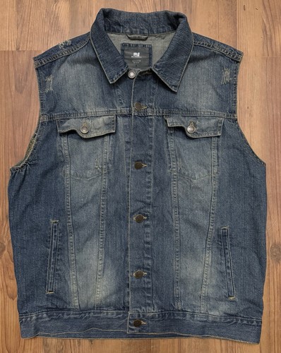 PJ MARK DENIM JEAN SLEEVLESS JACKET VEST SIZE: XL | eBay
