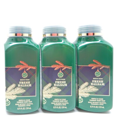 3 BATH & BODY WORKS WHITE BARN FRESH BALSAM GENTLE & CLEAN FOAMING HAND ...