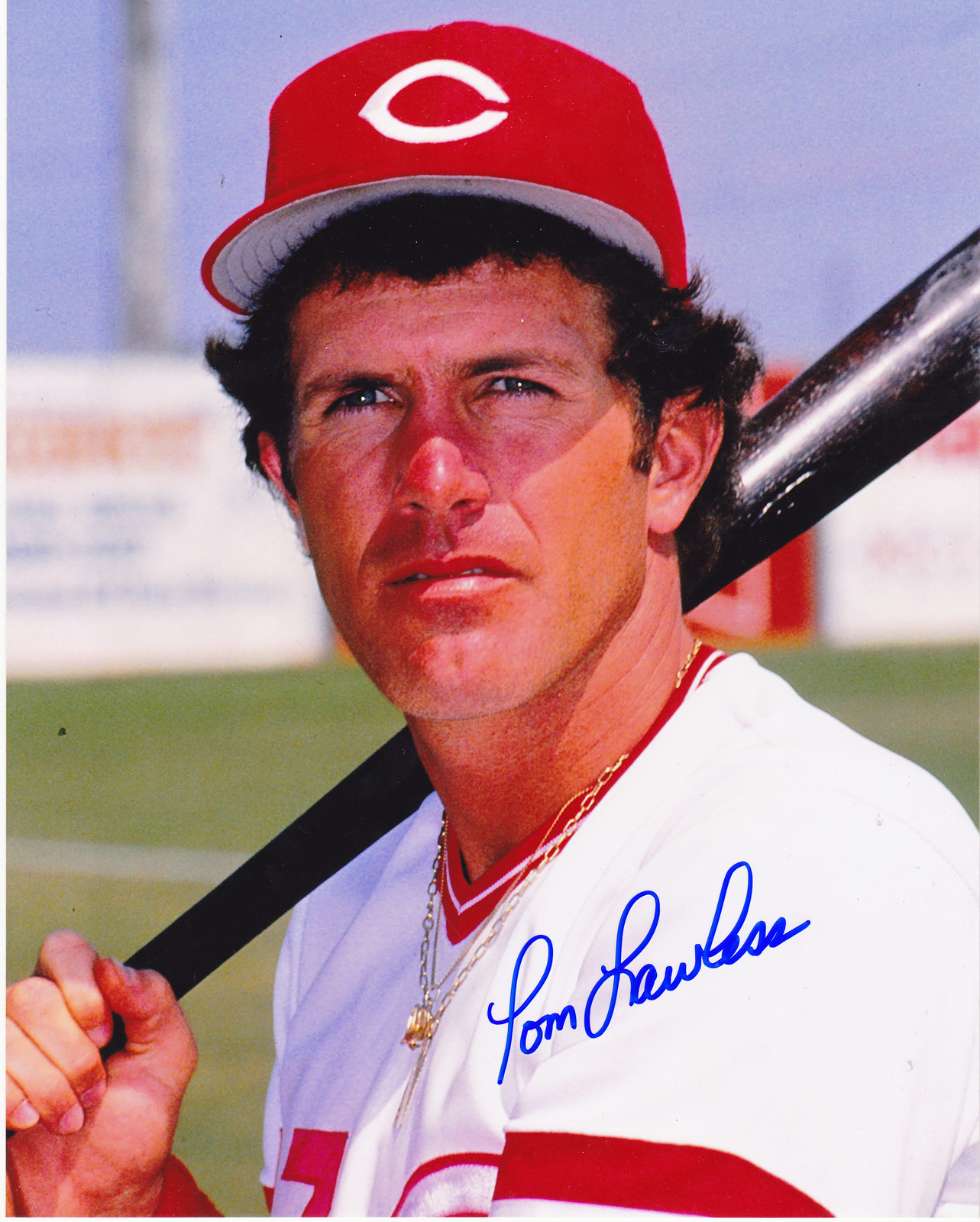 TOM LAWLESS CINCINNATI REDS ACTION SIGNED 8x10 | eBay