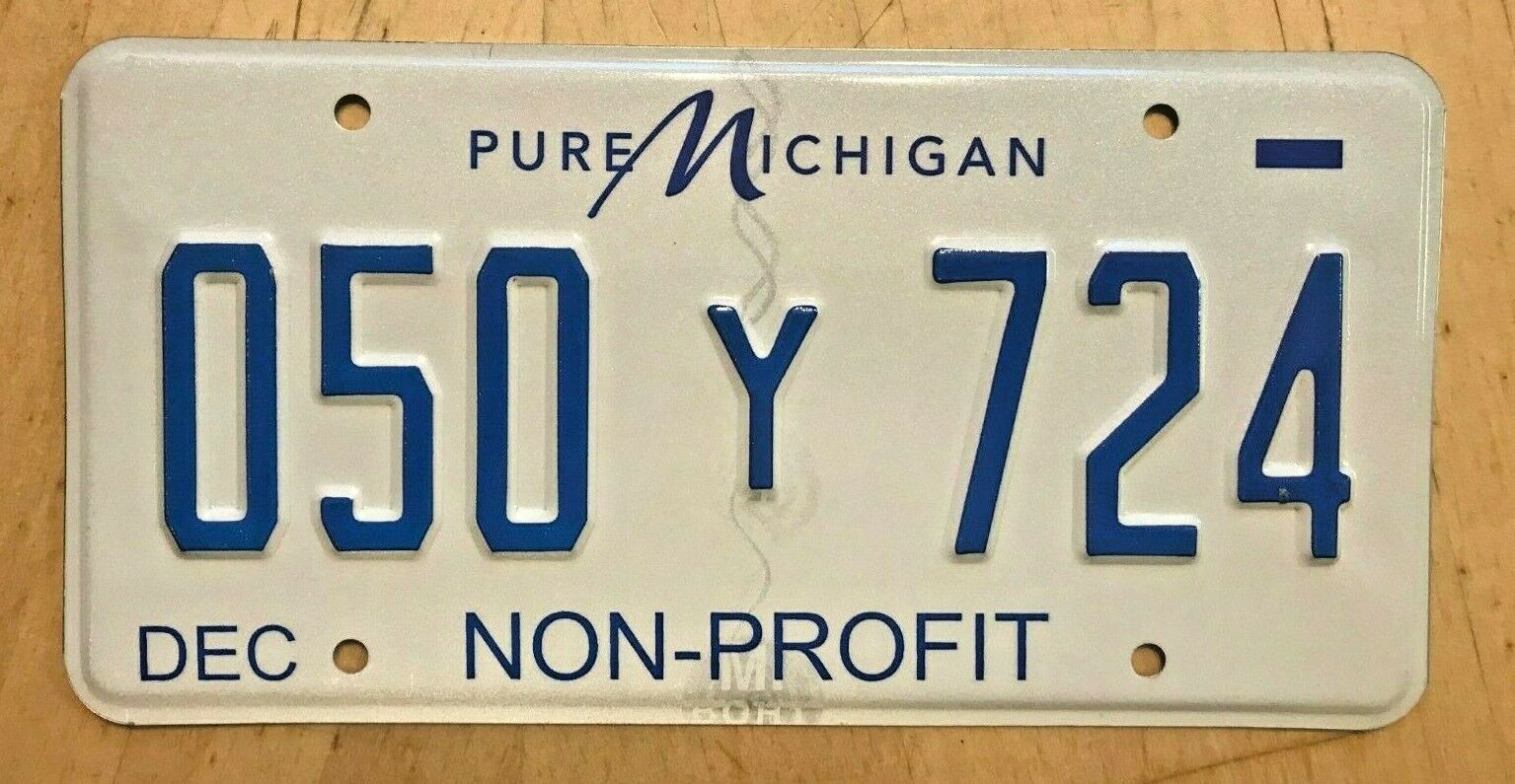 NON PROFIT TAX EXEMPT CHARITABLE ORGANIZATION LICENSE PLATE " 050 Y 724 ...