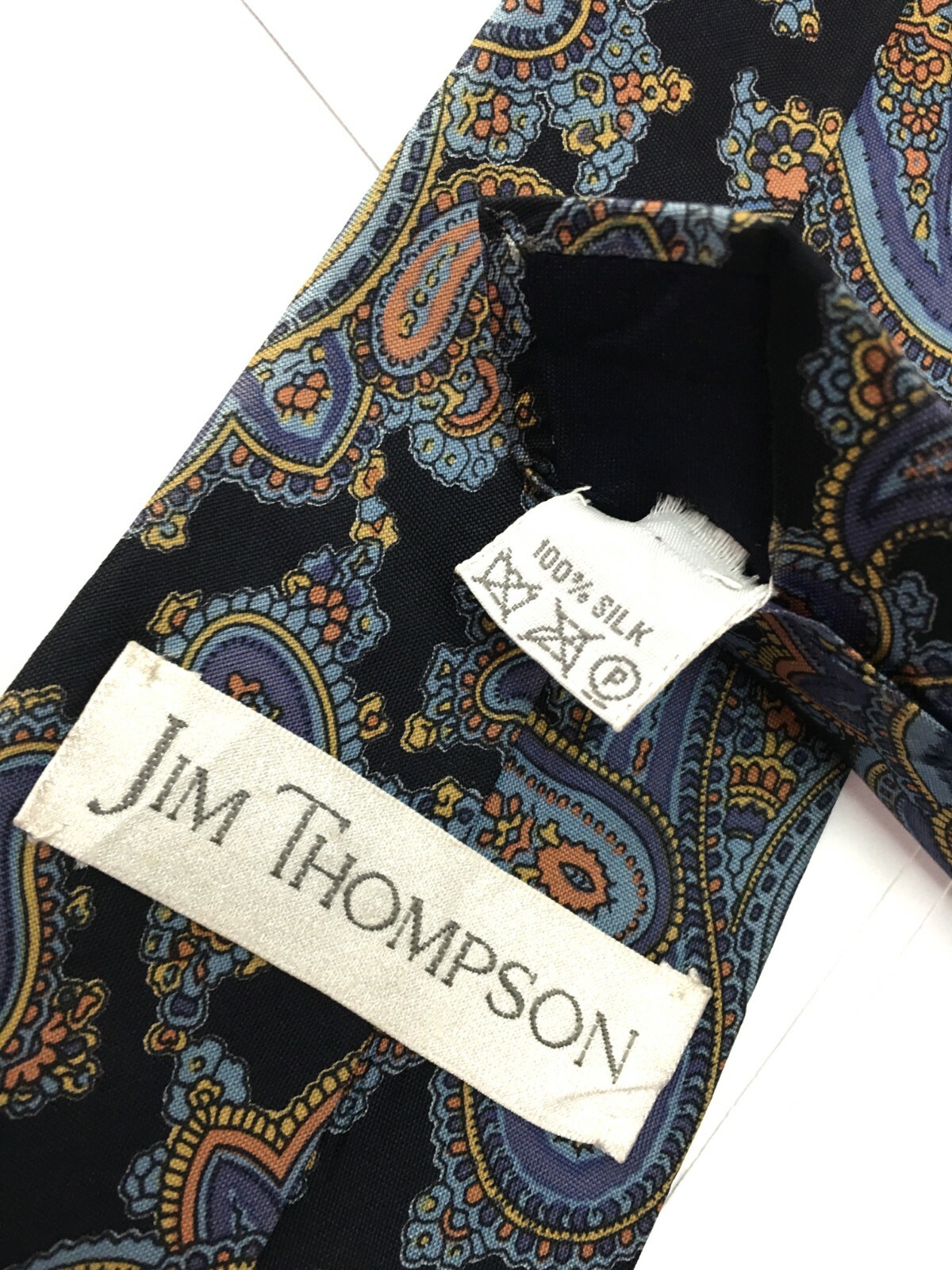 Authentic JIM THOMPSON Batik Paisley Design On Navy B… - Gem
