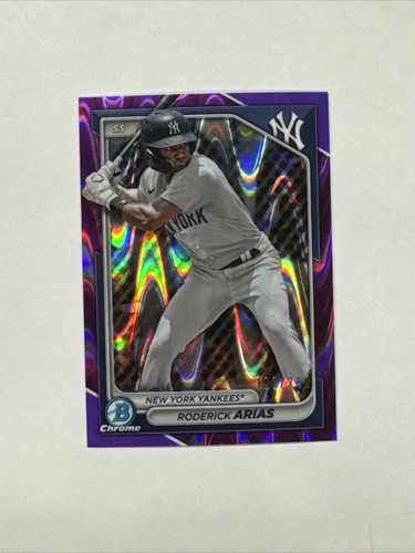 Roderick Arias 2024 Bowman Chrome #BCP-100 Purple Raywave Refractor ...