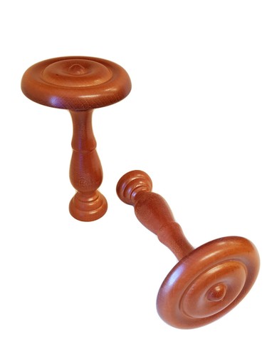 2 Large Duke Cherry Wood Curtain Holdbacks - Post style hold backs 19cm ...