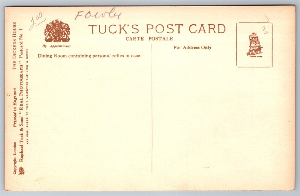 Postcard The Dickens House Tuck RPPC C88 | eBay