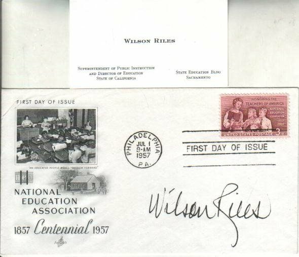 Wilson Riles Autographed First Day Cover California Pioneering ...
