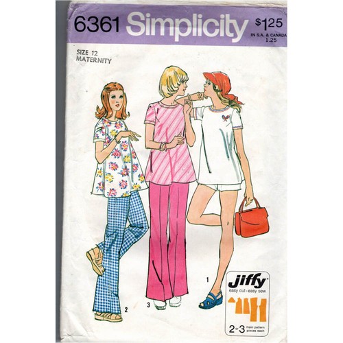 Vintage 90's Simplicity 6361 Sewing Pattern Maternity 12 Top Flare ...