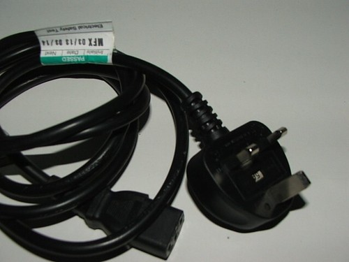 C13 KETTLE LEAD UK MAINS PLUG POWER CABLE CORD FOR PC COMPUTER PRINTER ...