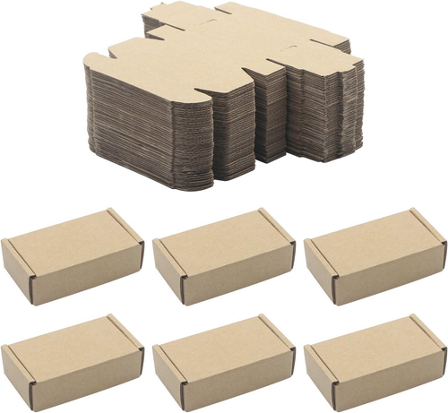 50 Pack Kraft Paper Boxes, Foldable Rectangular Paper Box Packing Box ...