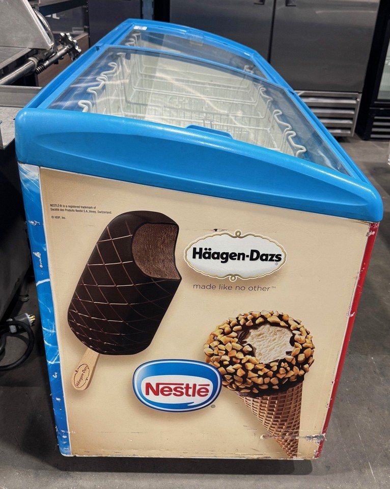 AHT RIO S 175 CURVED GLASS SLIDING LID ICE CREAM FREEZER | eBay