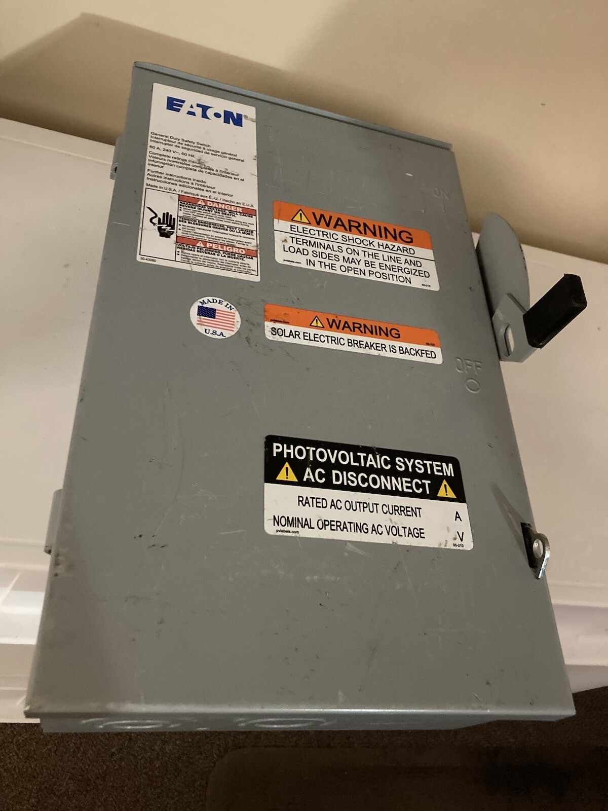 Eaton NNB DG222URB Safety Switch General Duty 2P 60A 240V 50/60Hz Non ...