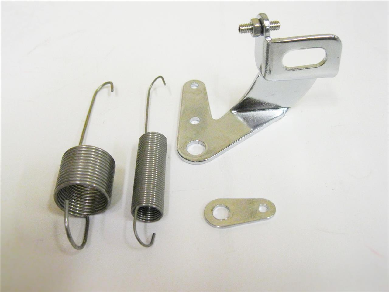 Chrome Spoon Gas Pedal and Black Throttle Cable Bracket Spring Combo ...