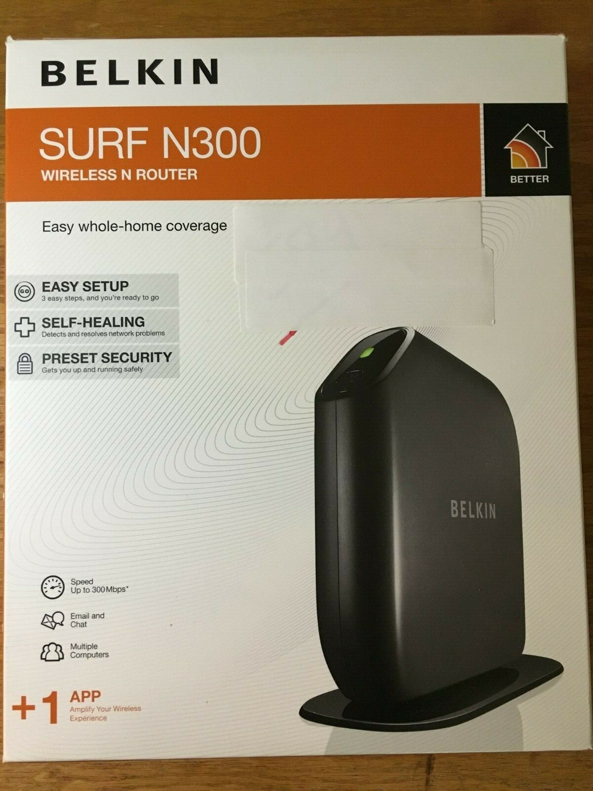 BELKIN SURF N300 WIRELESS N ROUTER - Easy Setup, Self-Healing, Preset ...