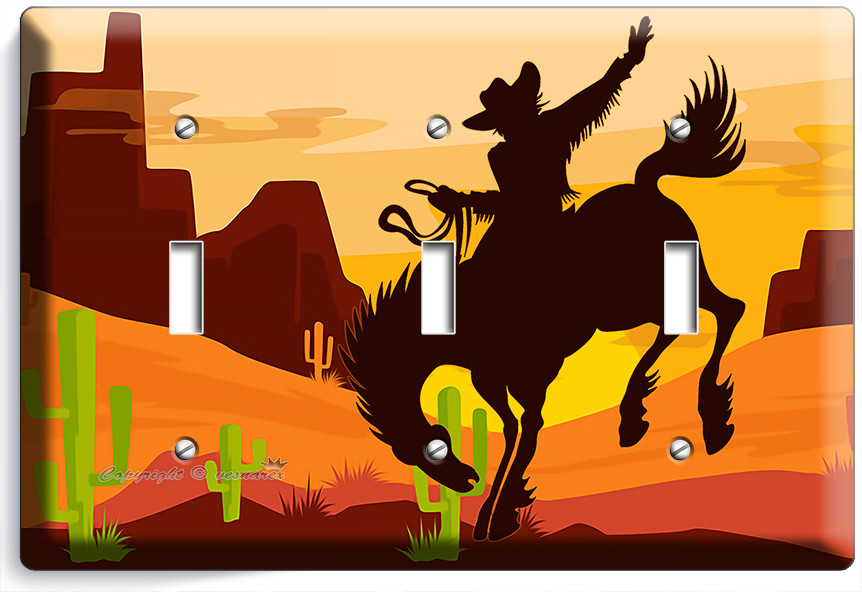 WILD WEST WESTERN COWBOY HORSE SOUTHWEST CANYON LIGHT SWITCH OUTLET ...