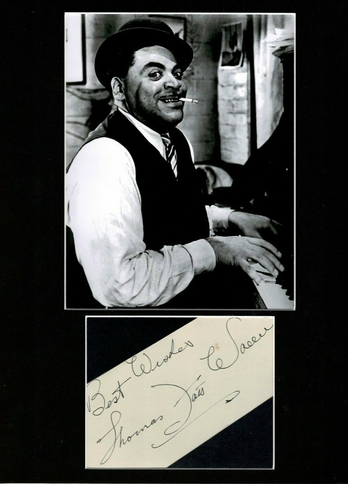 THOMAS FATS WALLER AMERICAN JAZZ GREAT SIGNED AUTHENTIC AUTOGRAPH ...