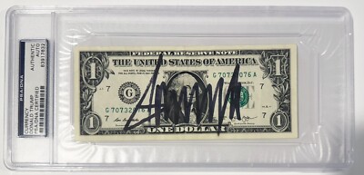 Rare Donald Trump Signed $1 Dollar, US Currency Note Autograph. PSA ...
