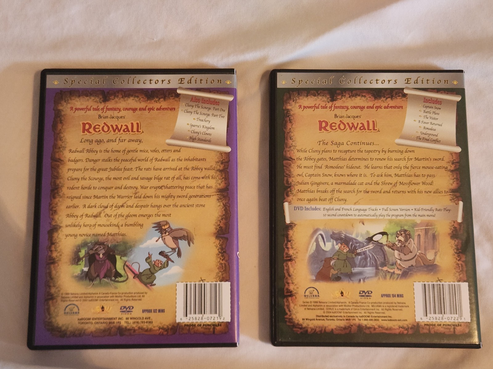 Brian Jacques Redwall DVD Set of 2 Episodes 1-6 & 7-13 Region 1 | eBay