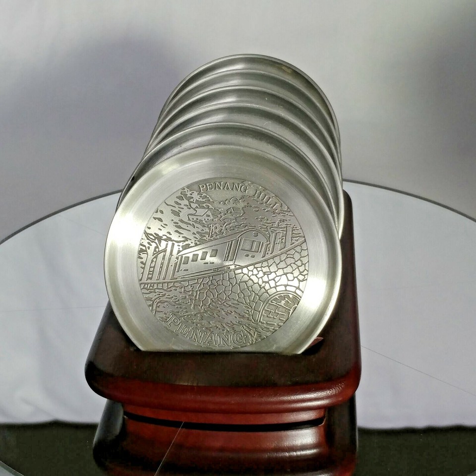 ROYAL SELANGOR PEWTER COASTER SET of 6 | eBay