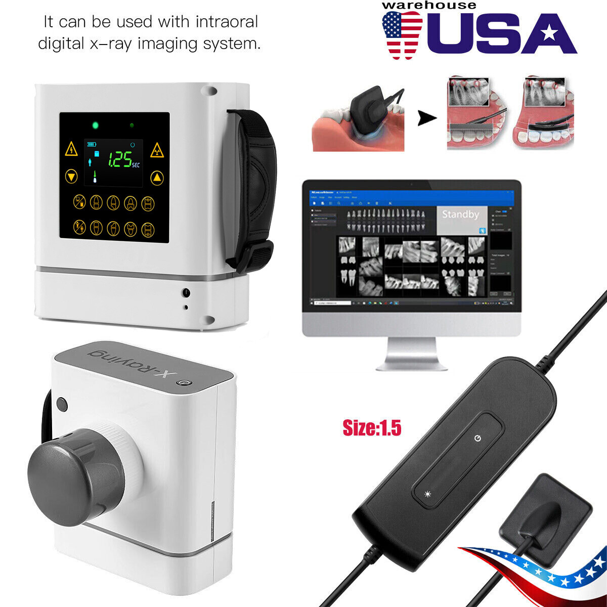 Dental X-ray Digital RVG Sensor Size:1.5 | Grelly USA