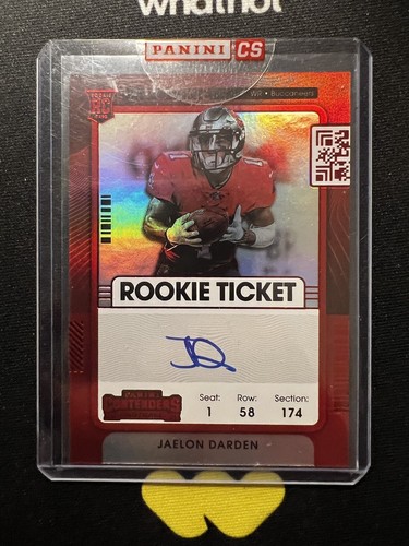 2021 Contenders RPS Variation Red Zone Ticket Jaelon Darden Rookie Auto ...