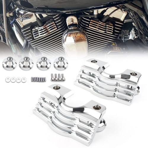 CHROME MOTORCYCLE FINNED SLOTTED HEAD BOLT SPARK PLUG COVERS FOR HARLEY ...