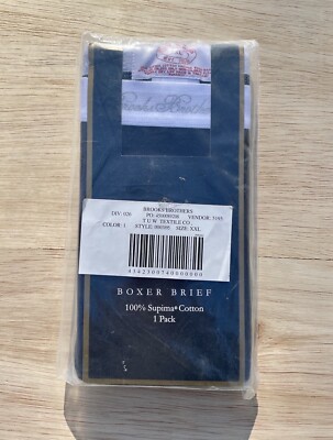 1 Pair Brooks Brothers Black XXL 46-48 Boxer Brief 100% Supima Cotton ...