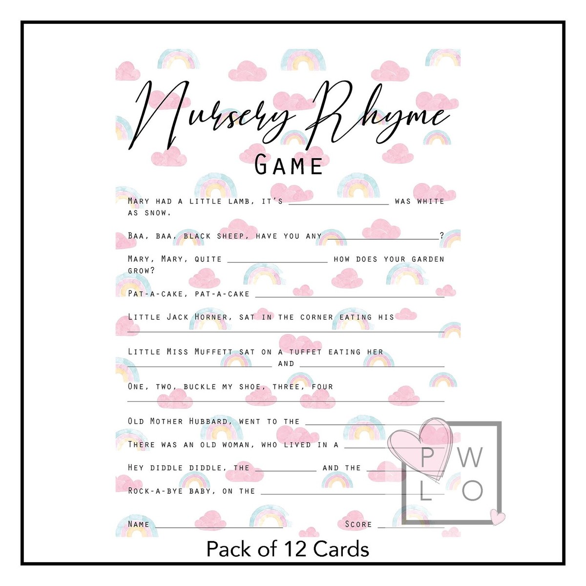 The Complete Baby Shower Nursery Rhyme Game Rubber Duck Nursery Rhyme