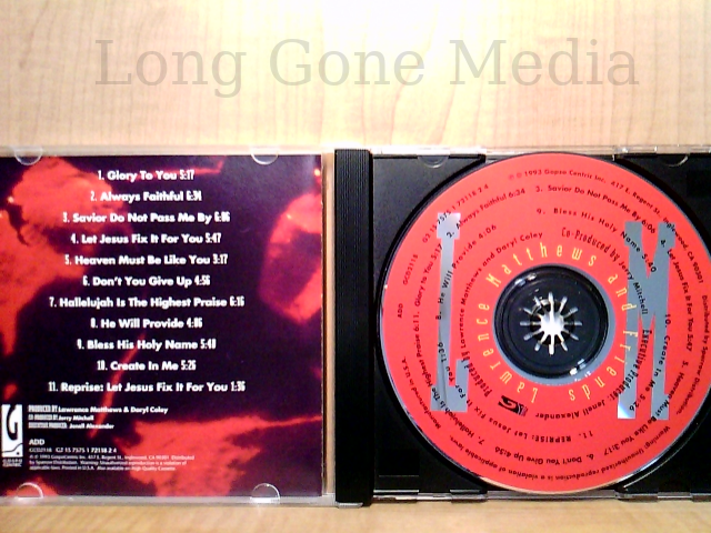 Lawrence Matthews And Friends (CD, Self Titled, 1993, Gospo Centric ...