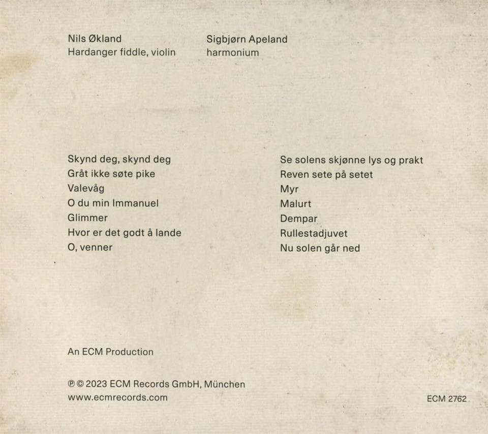 Nils Økland & Sigbjorn Apeland Glimmer (CD) Album (Jewel Case ...