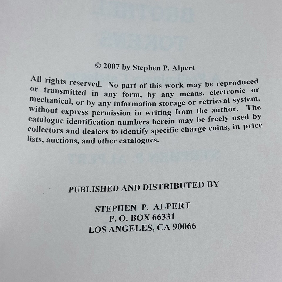 The Fantasy Brothel Tokens Catalog Book (2007) 1st Edition- By Stephen ...