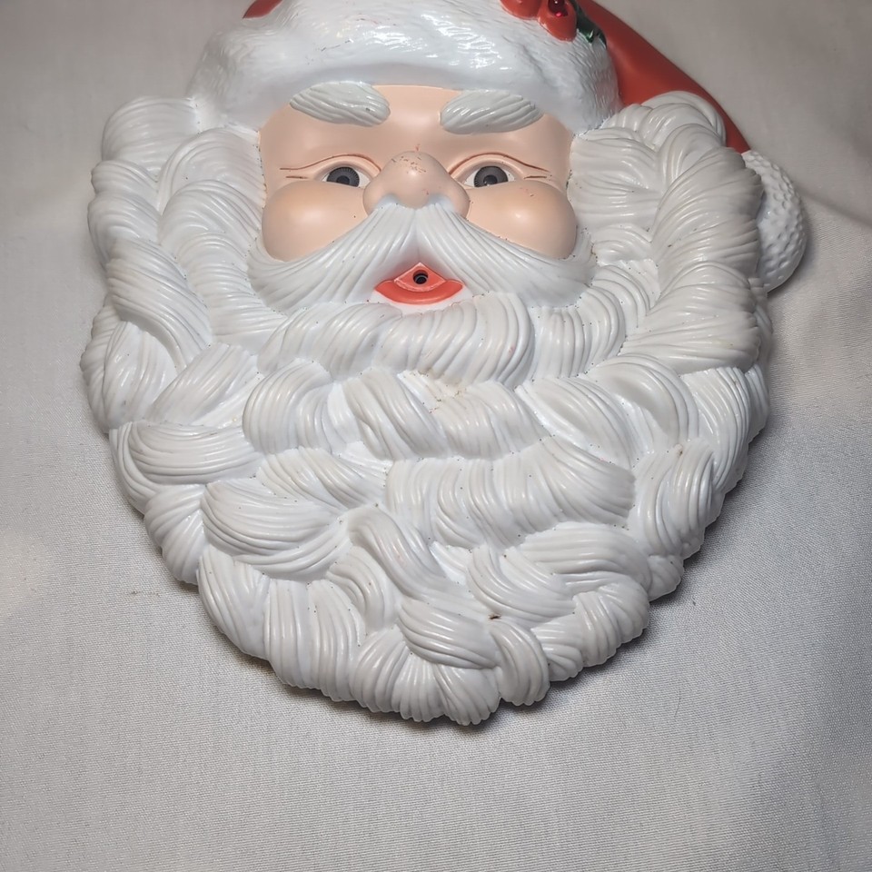 Vintage 1995 Telco Christmas Santa Face Light Activated Talking Musical ...