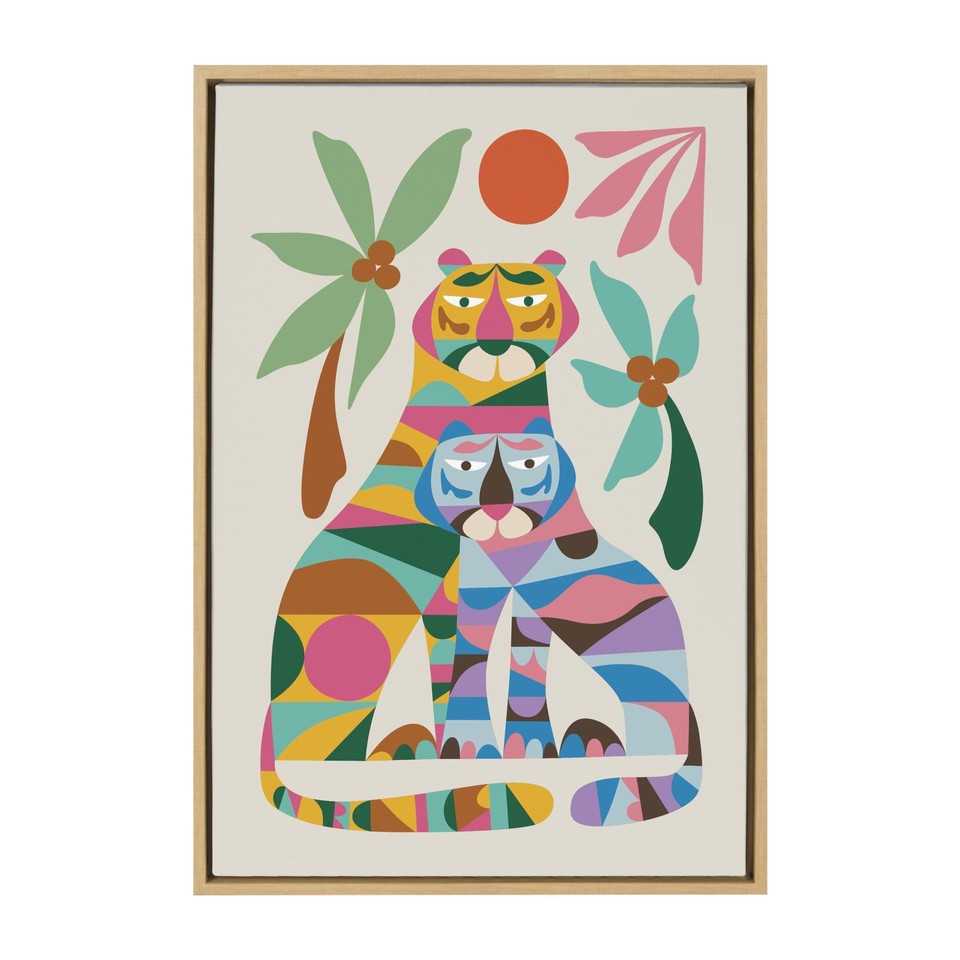 Sylvie MCM Tiger Love Framed Canvas Wall Art by Rachel Lee; 23x33 ...