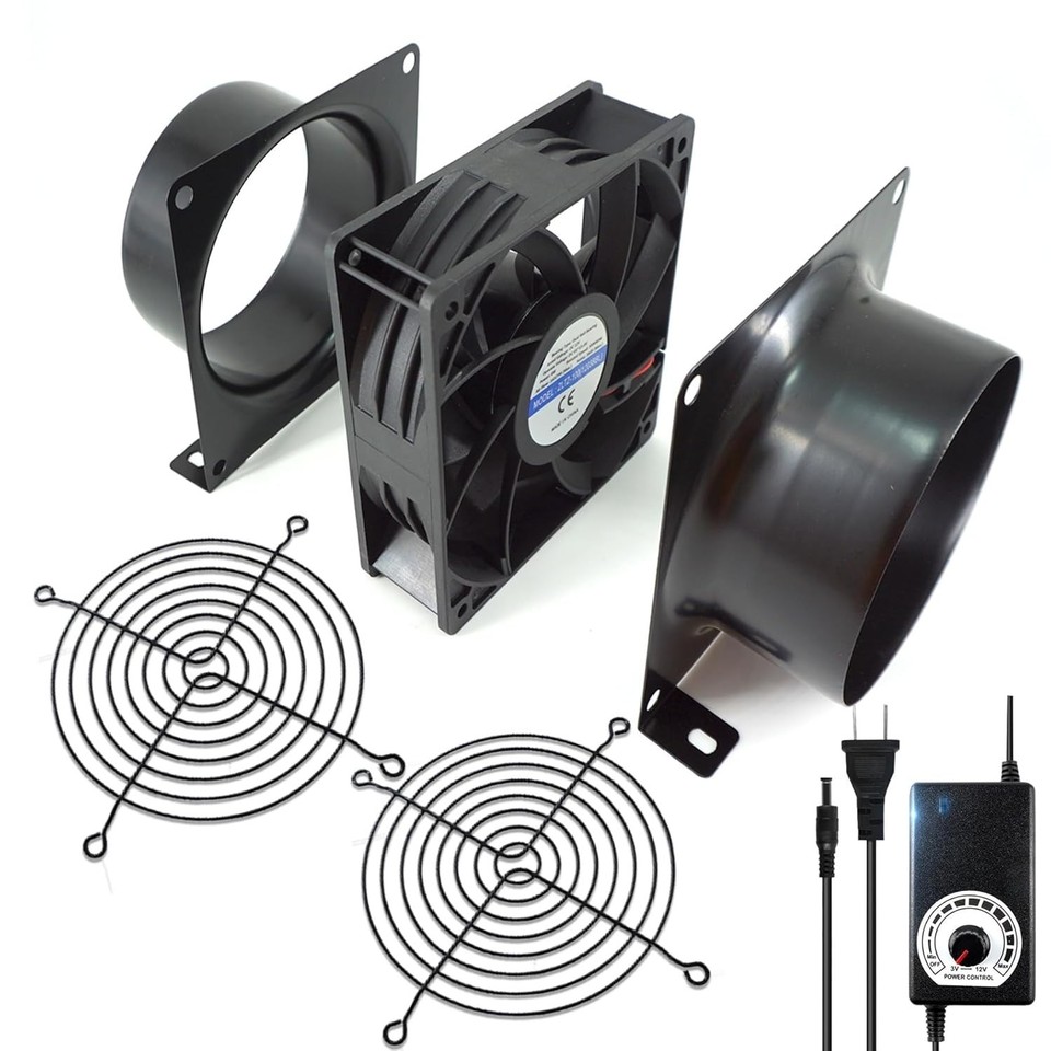 4" Axial Exhaust Fan, 3000RPM 120mm DC12V Dual Ball Bearings Air ...