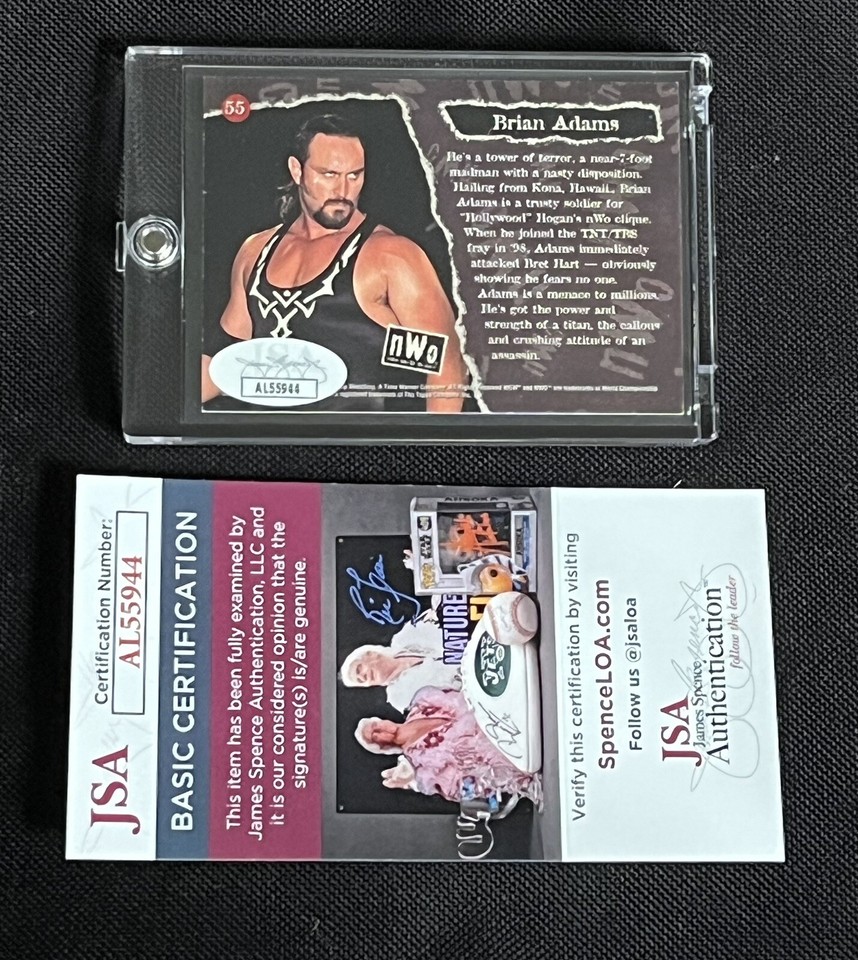 BRIAN ADAMS 1998 TOPPS WCW/NWO WRESTLING SIGNED AUTOGRAPHED CARD JSA ...