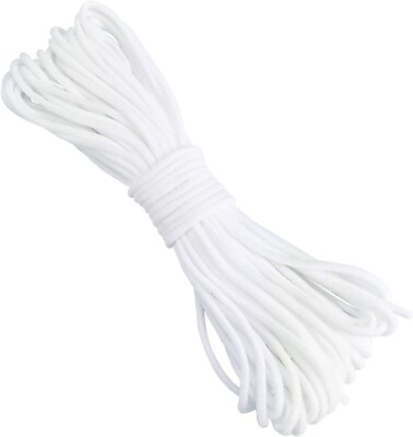 10- Yards Elastic Band for Sewing DIY ,3mm White Elastic String Cord ...