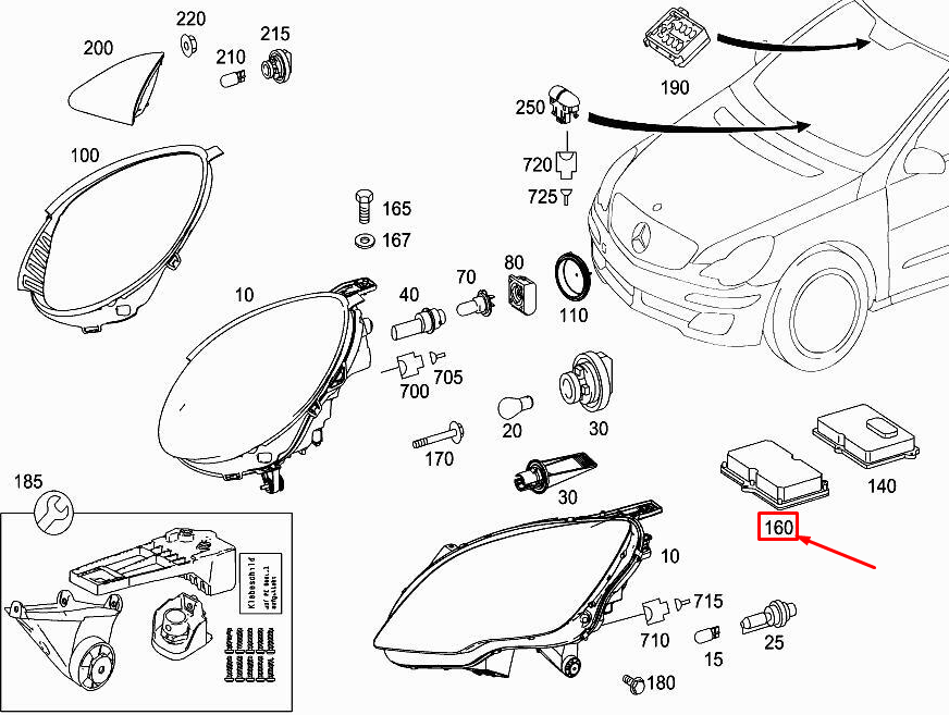 MERCEDES-BENZ R W251 Headlight Ballast Control Unit A2519004600 NEW ...