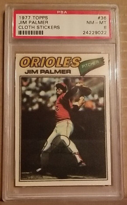 1977 TOPPS CLOTH STICKERS # 36 JIM PALMER ORIOLES PSA 8 NM-MT 9022 | eBay