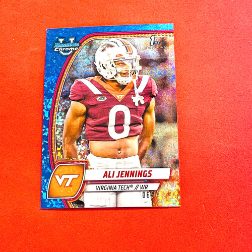 Ali Jennings .. 065/175 BLUE MD REFRACTOR .. Virginia Tech 2024 Bowman ...