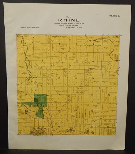 Wisconsin Sheboygan County Map Rhine Township 1902 J22#29 | eBay