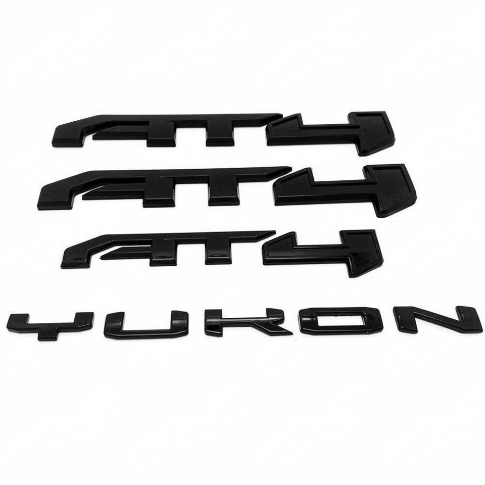 Kit OEM Grille & Rear Black GMC Emblem badge for 2019+ Yukon AT4 Chrome ...