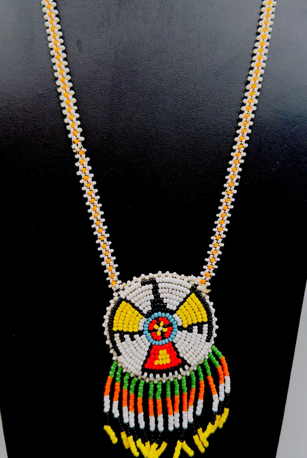 1960s Native American Seed Beaded Necklace 24” - Gem