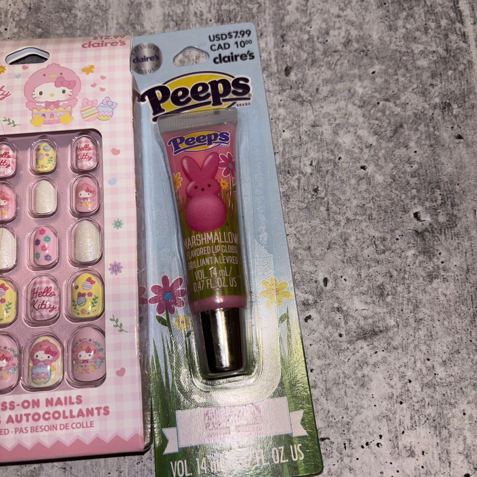 Easter Accessory Set, Bunny Ear Headband, Earrings, Hello Kitty Nails ...