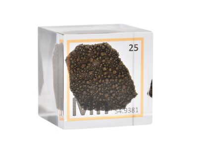 Manganese Metal, Manganese Element Sample, Manganese Acrylic Cube 25mm ...