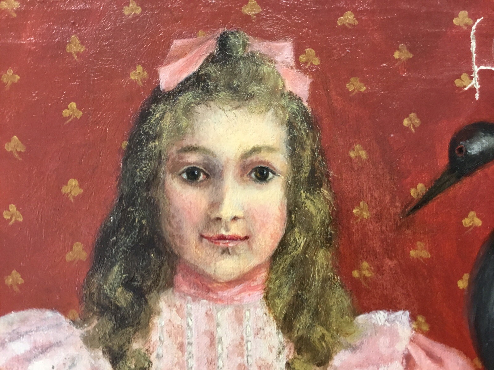 HST « La petite fille » d’Antoine Auguste Thivet vers 1895 , toile ...