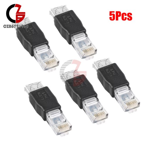 5PCS USB A Female to Male Ethernet LAN RJ45 Network Adapter 10/100Mbps ...