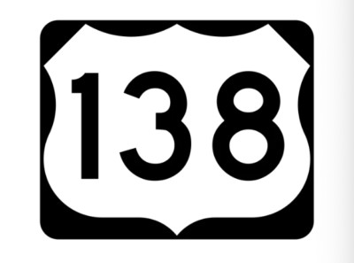 4" us route 138 highway sign road bumper sticker decal usa made | eBay