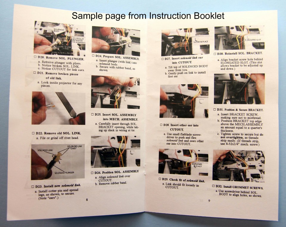 Kodak Carousel Projector "ADVANCE" Repair Kit -autofocus & remote focus ...